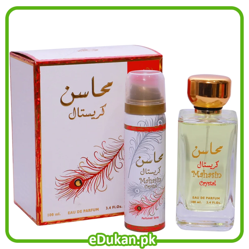 Mahasin Crystal 100ML Spray Lattafa Perfumes Online Price in Pakistan